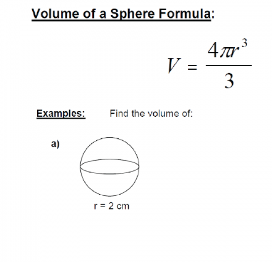 1.2 - Volume of a Sphere | MFM1P Grade 9 Applied Math Help