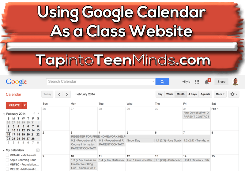 How To Use Google Calendar As A Class Website With Public Calendars