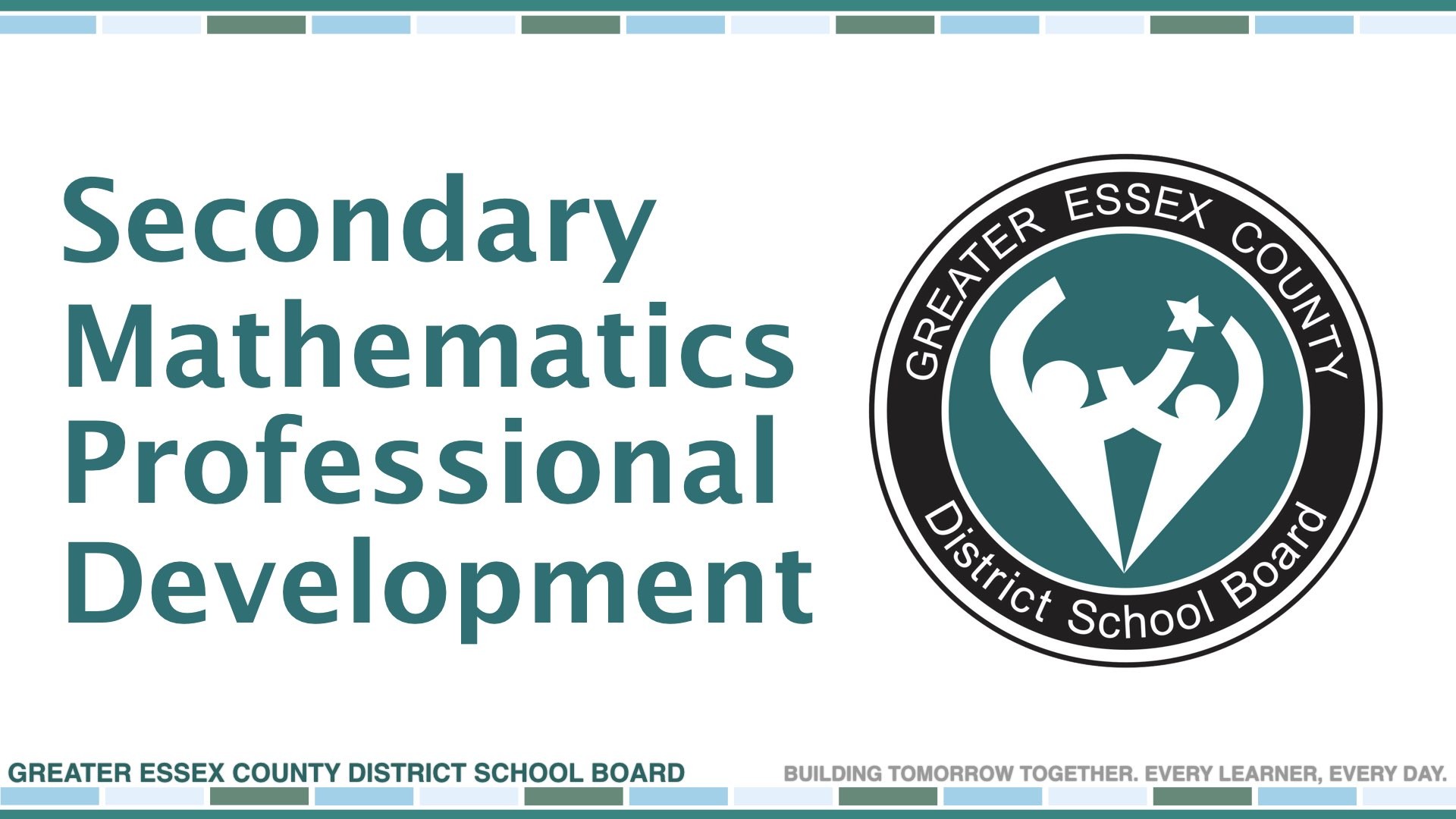 GECDSB Secondary Mathematics Professional Development
