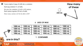 Jugs Of Milk 3 Act Math Task | Standardized Test Question Turned Curious